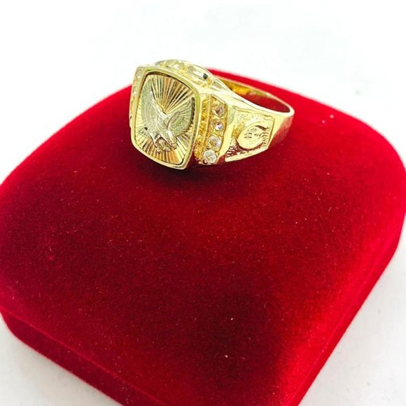 Prime JEwelry & Electronics | Jewelry | Mens Eagle Ring Cz In 4k Yellow ...